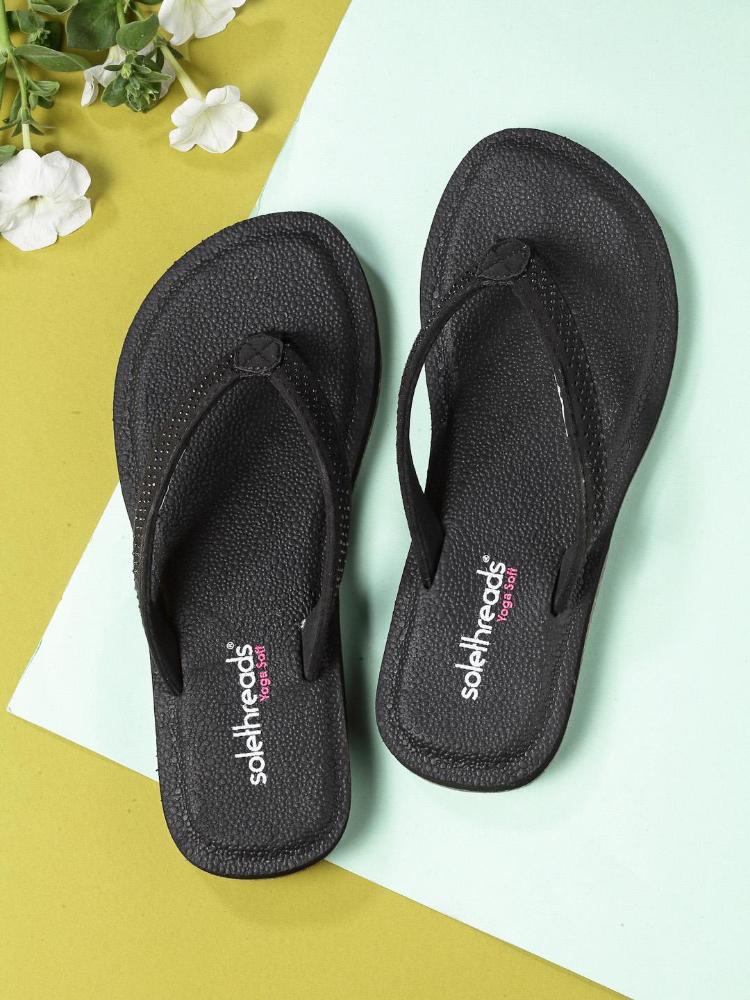 Buy Solethreads Women Black Thong Flip Flops - Flip Flops for Women 17845062 | Myntra