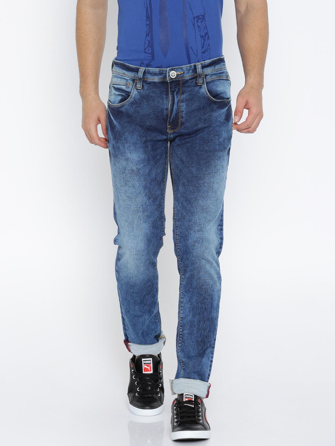 Buy Indigo Nation Street Men Blue Ultra Slim Fit Stretchable Jeans ...