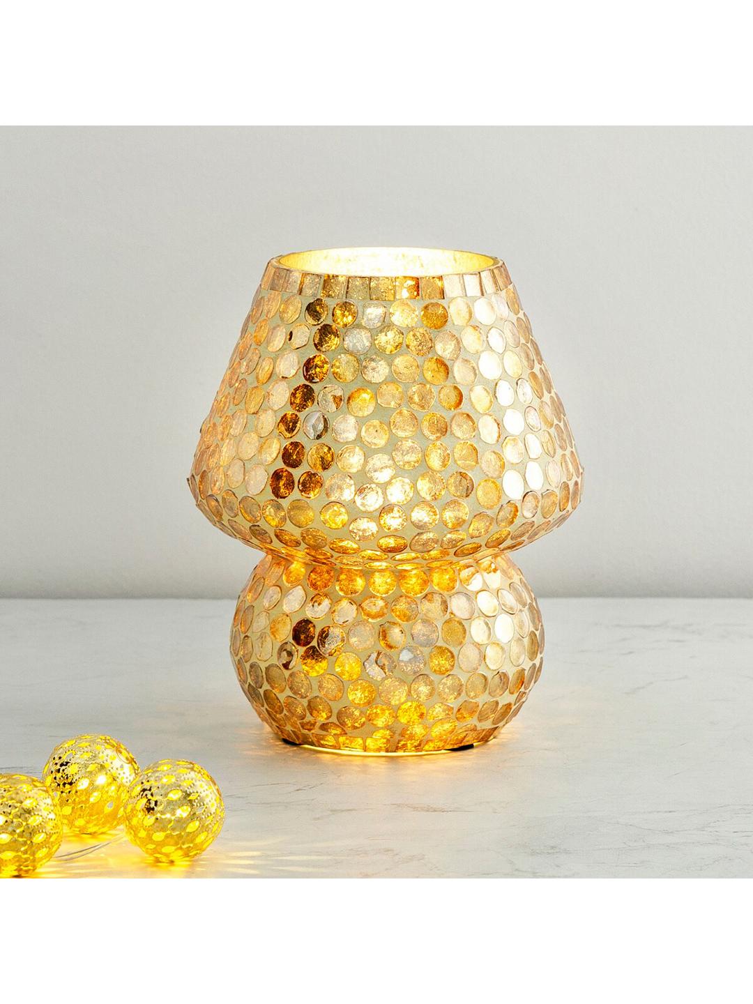 Buy Home Centre Yellow Mosaic Table Lamp - Showpieces for Unisex ...