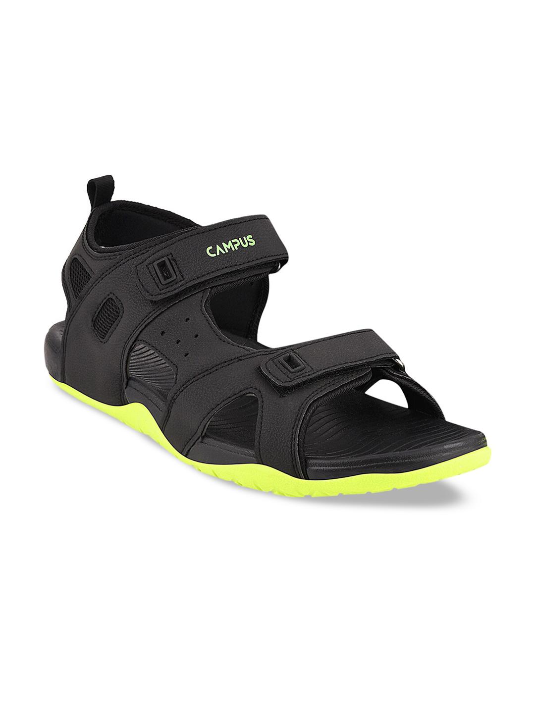 Buy Campus Men GC 15 Black & Green Solid Sports Sandals - Sandals for ...