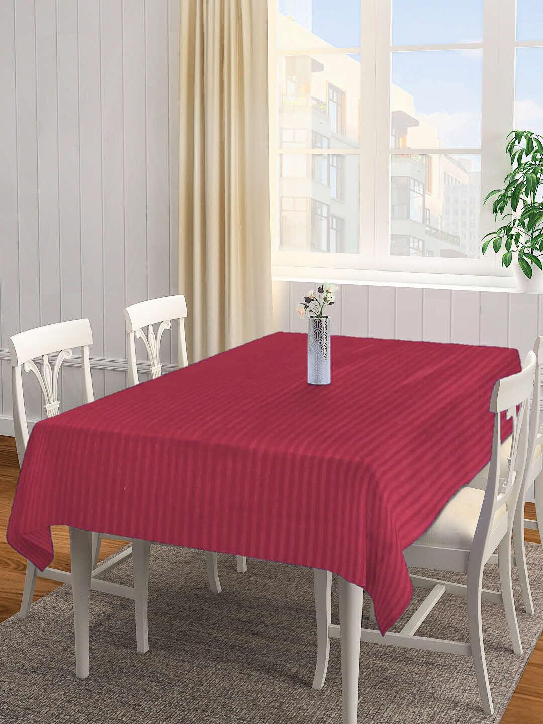 Buy Arrabi Red Striped 8 Seater Rectangle Table Cover - Table Covers ...