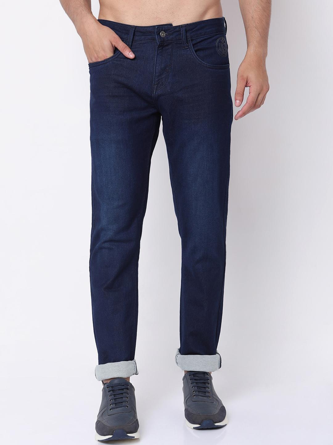 Buy Rex Straut Jeans Men Blue Smart Slim Fit Light Fade Stretchable ...