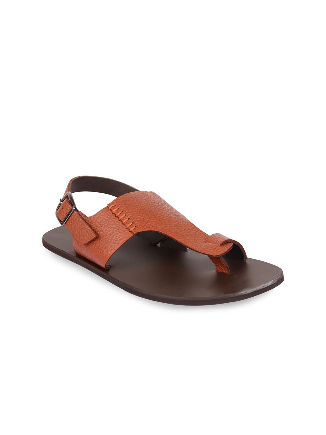 Buy Regal Men Tan & Brown Leather Comfort Sandals - Sandals for Men ...