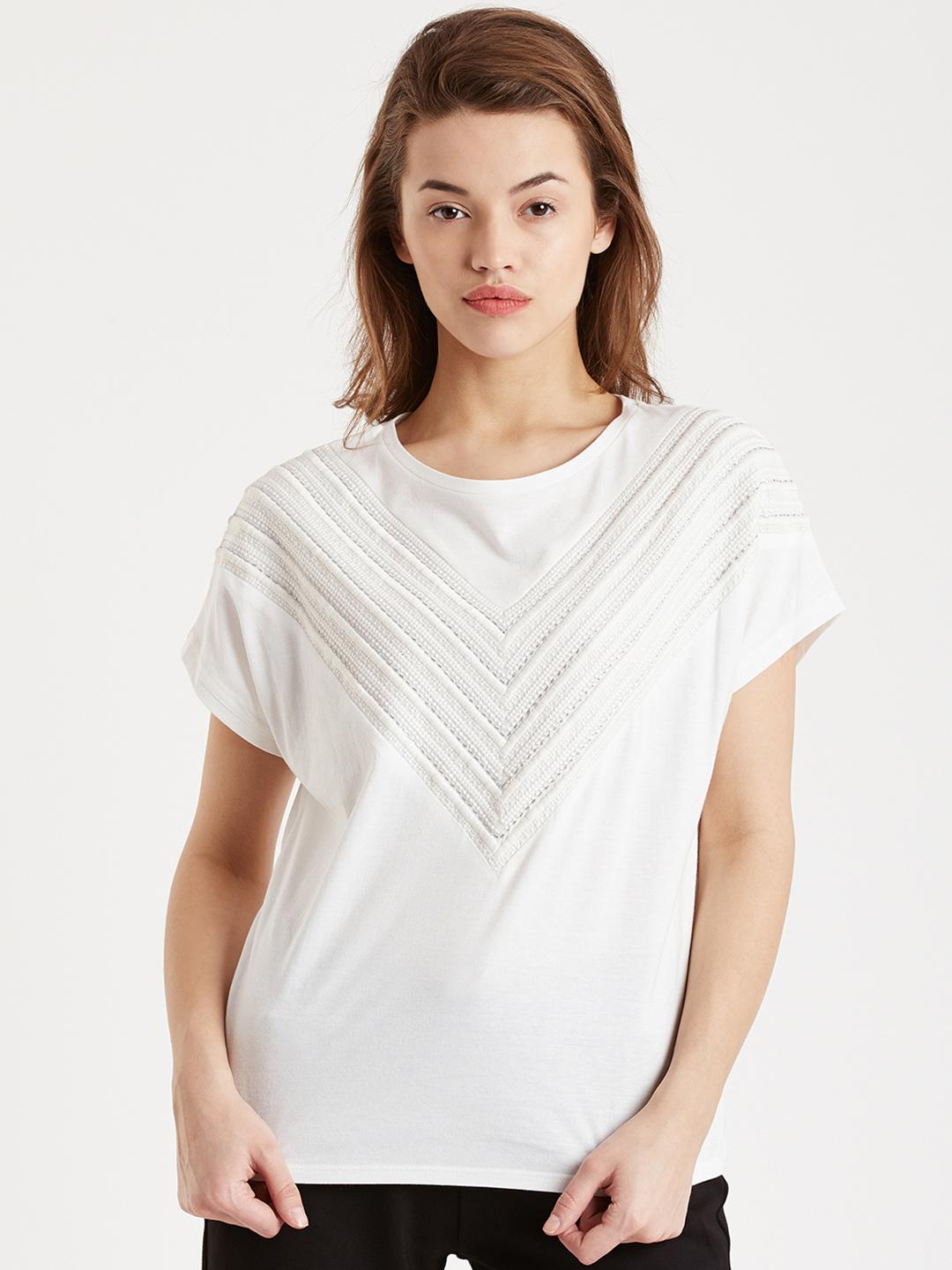 Buy COVER STORY White Embroidered Top - Tops for Women 1809790 | Myntra
