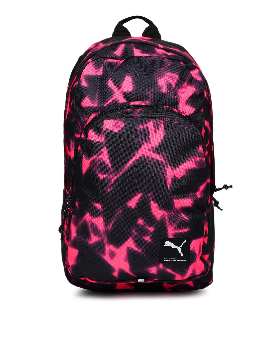 Buy Puma Unisex Pink & Black Academy Printed Backpack - Backpacks for ...