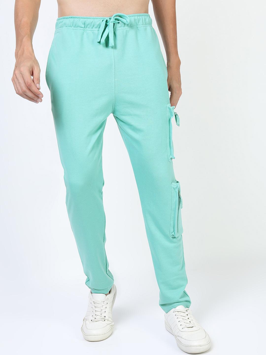 Buy HIGHLANDER Men Sea Green Solid Slim Fit Track Pants - Track Pants ...