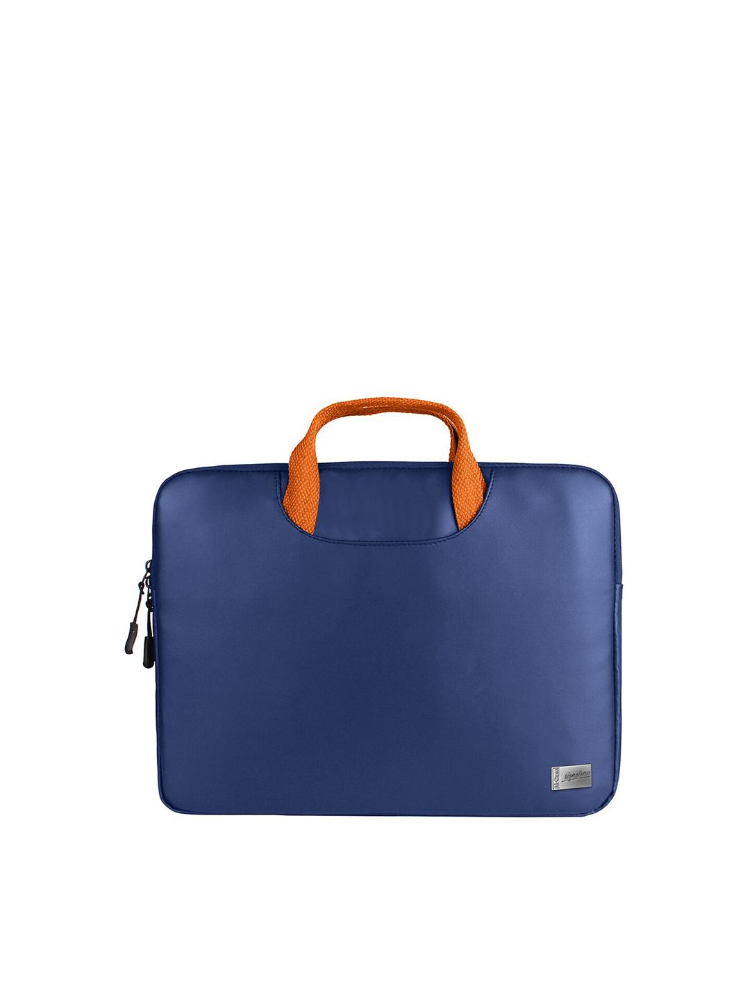 Buy AirCase Unisex Blue 14.1 Inch Leather Laptop Sleeve With Handle ...