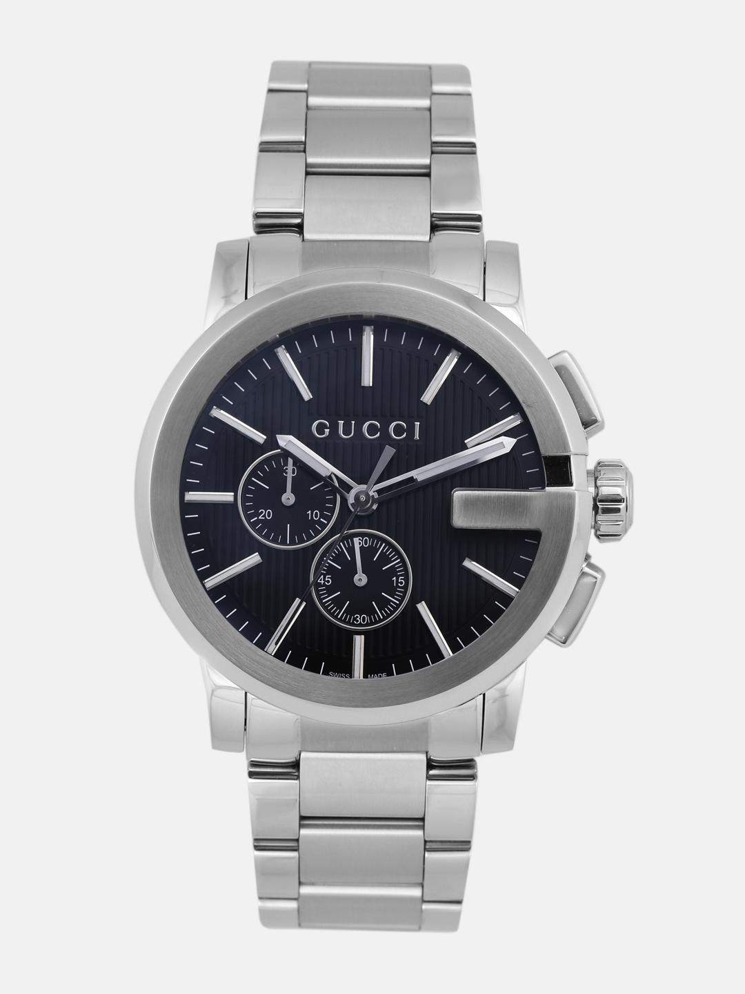 Buy Gucci Men Black Chronograph Analogue Watch YA101204 - Watches for ...