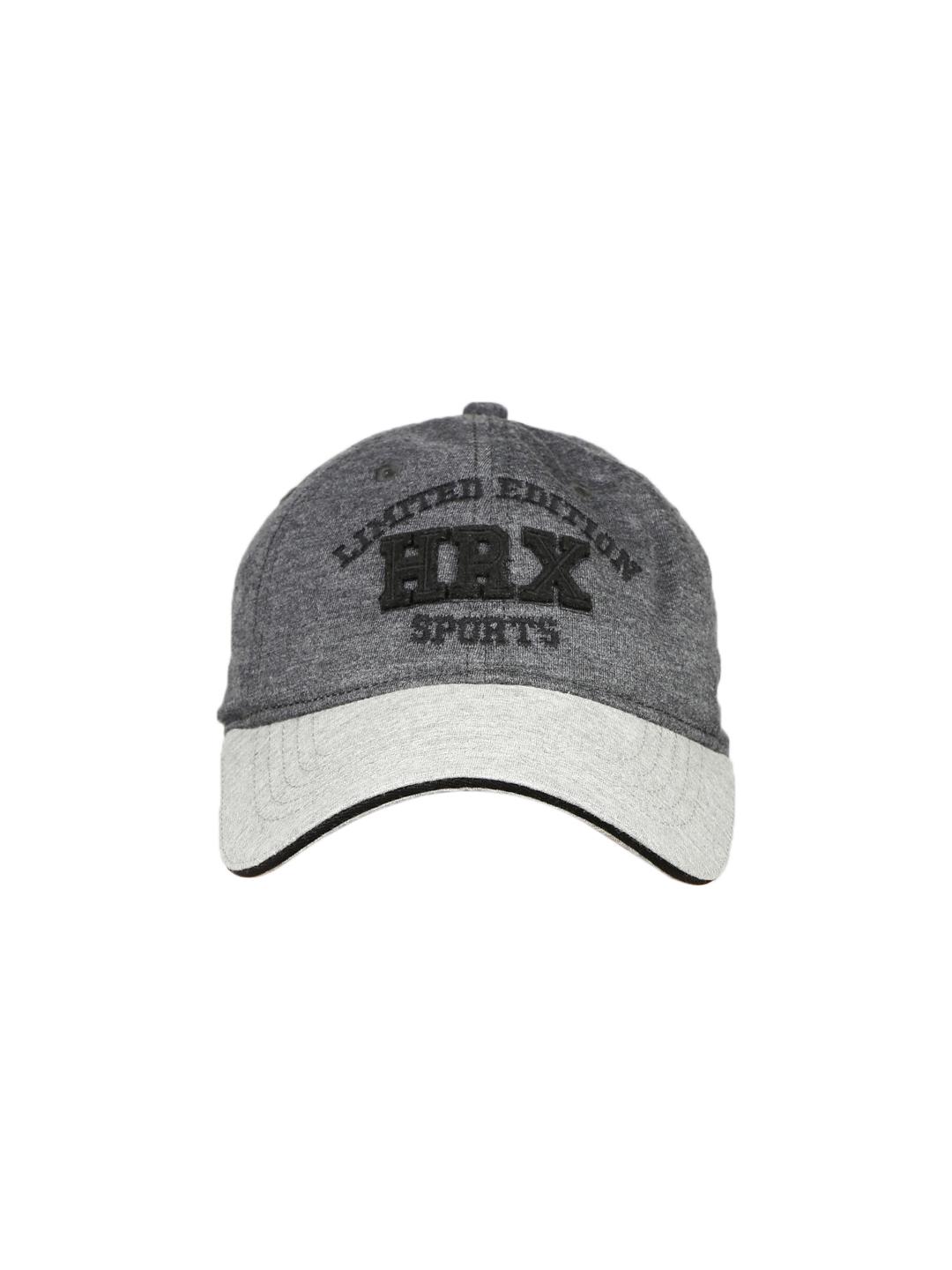 Buy HRX By Hrithik Roshan Men Charcoal Grey Brand Logo Lifestyle Cap ...