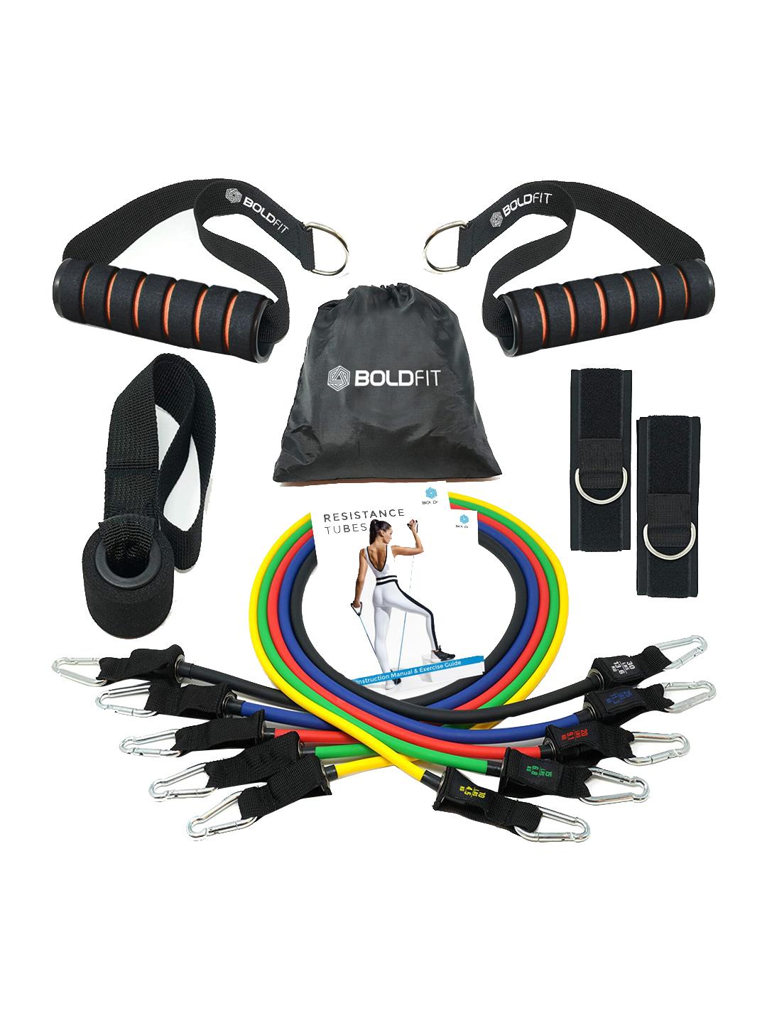 Buy BOLDFIT Orange 11 Pc Resistance Tube Set Sports Accessories ...