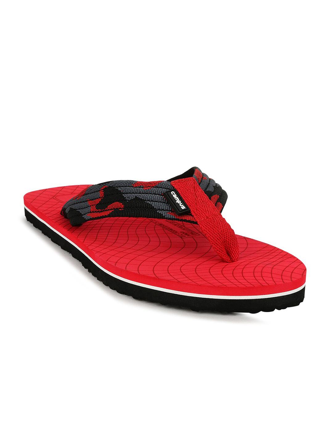 Buy Campus Men Red & Black Thong Flip Flops - Flip Flops for Men ...