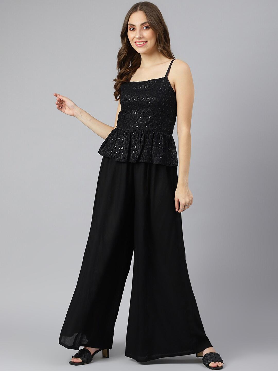 Buy Lagashi Women Black Top With Palazzos - Co Ords for Women 18163808 ...