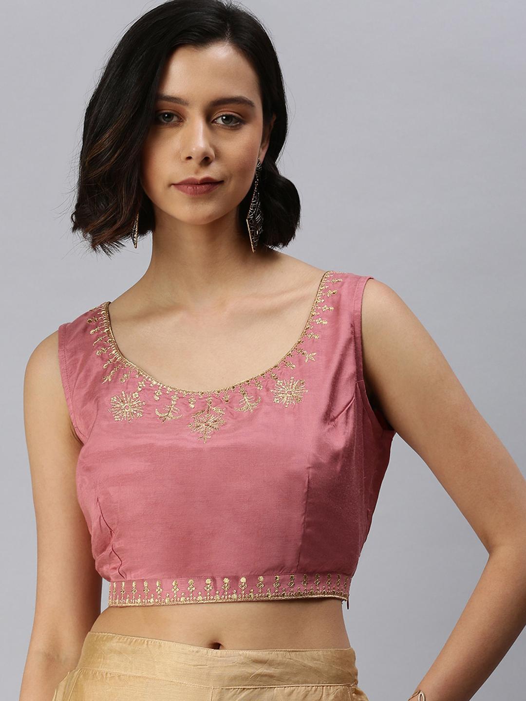 Buy De Moza Rose Embroidered Saree Blouse - Saree Blouse for Women ...