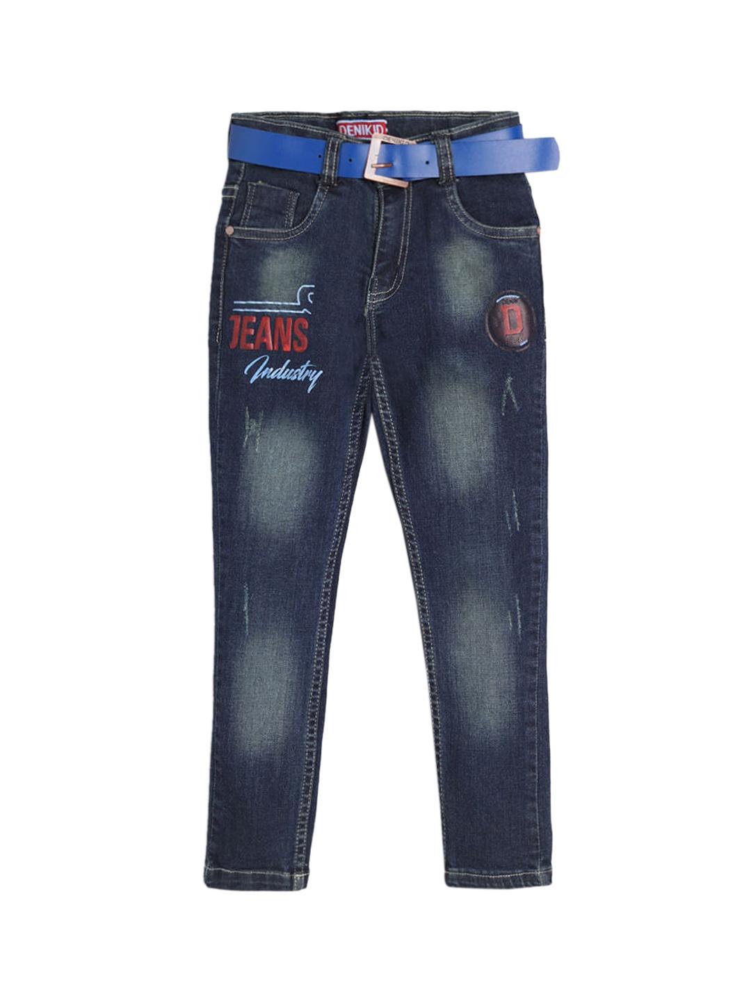 Buy Hopscotch Boys Black Mildly Distressed Ligh Fade Stretchable Jeans ...