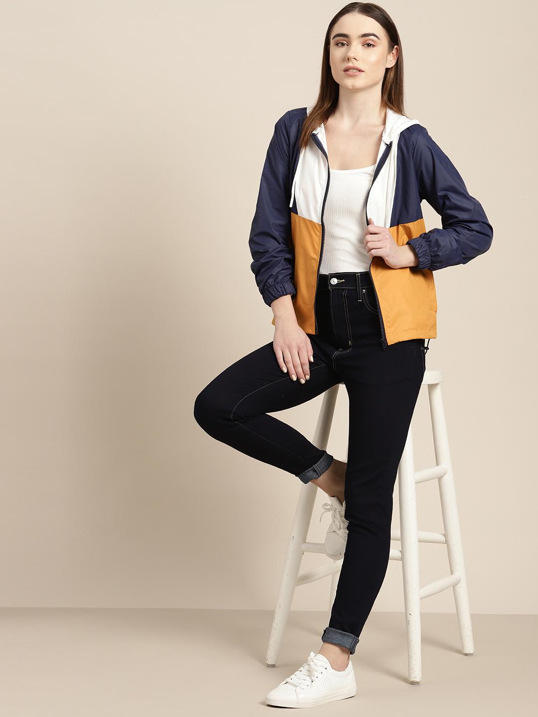 Buy INVICTUS Colourblocked Bomber Hooded Jacket - Jackets for Women ...