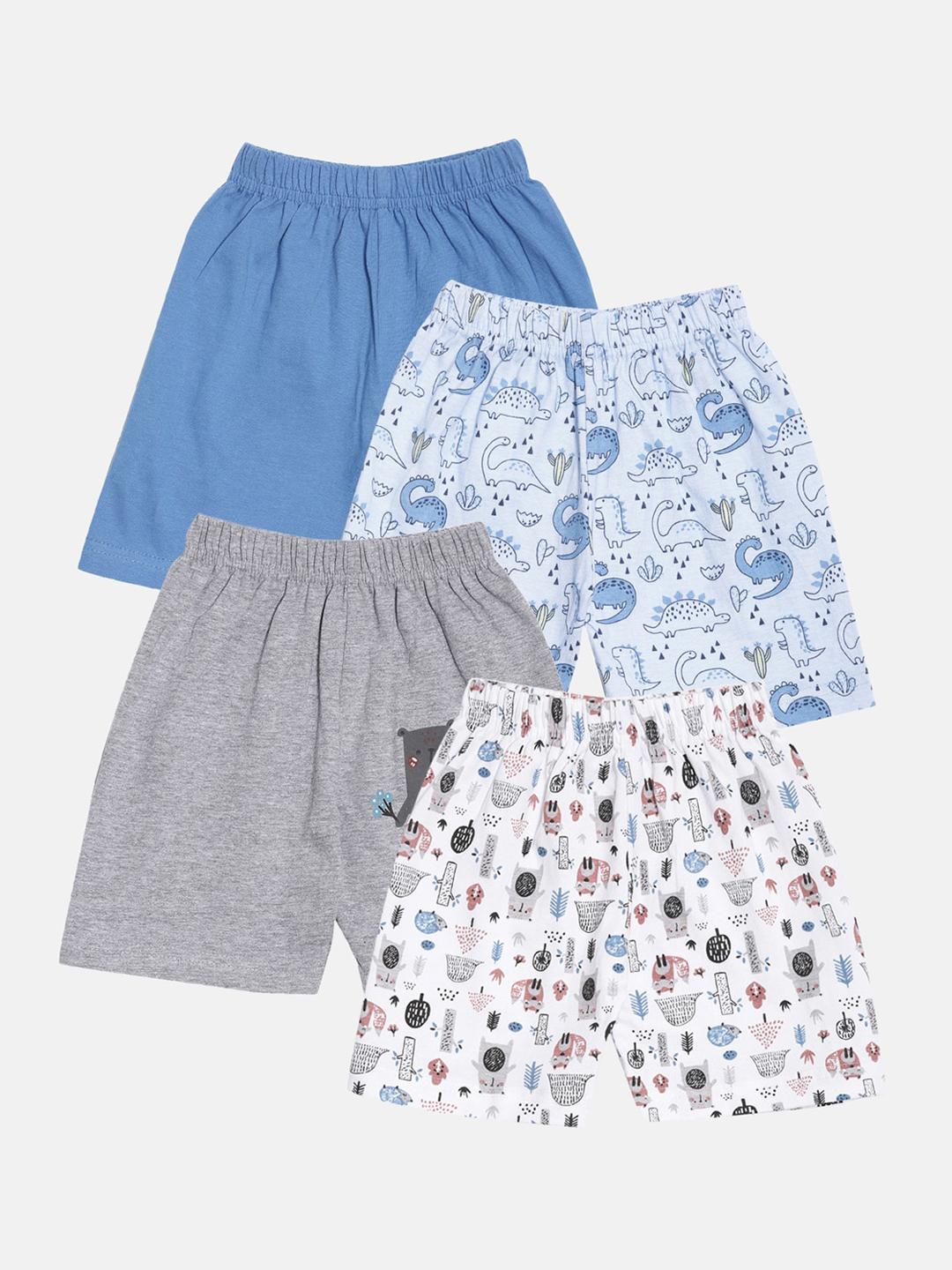 Buy The Boo Club Boys Blue Floral Printed Shorts - Shorts for Boys ...