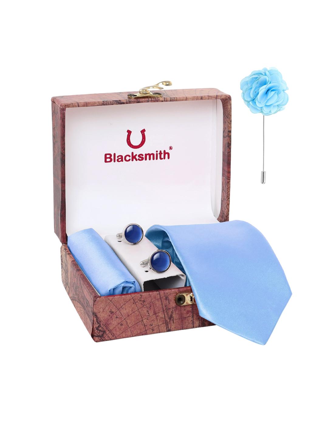 Buy Blacksmith Men Ice Blue Solid Accessory Gift Set - Accessory Gift ...