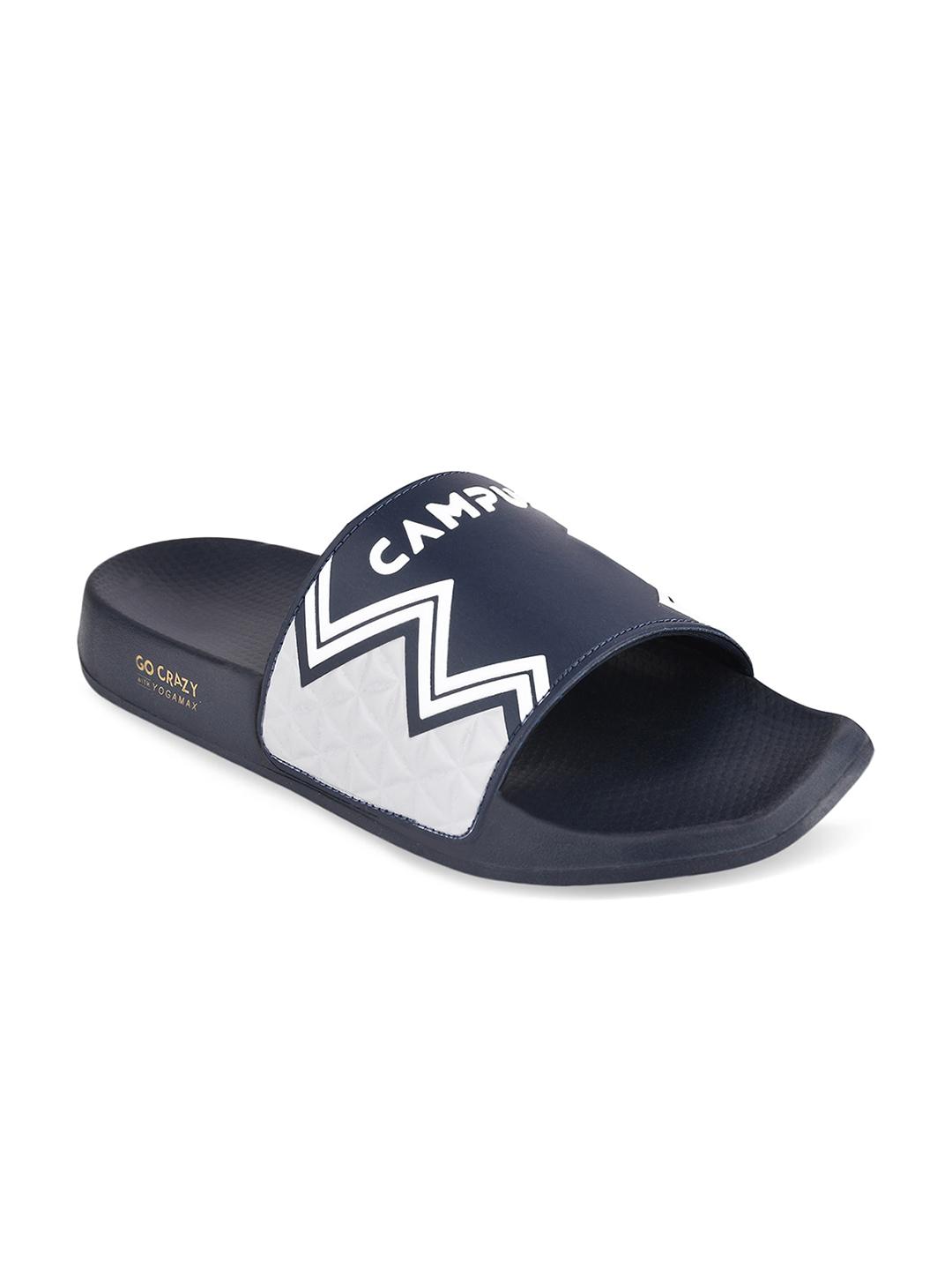 Buy Campus Men SL 427 Navy Blue & White Printed Sliders - Flip Flops ...