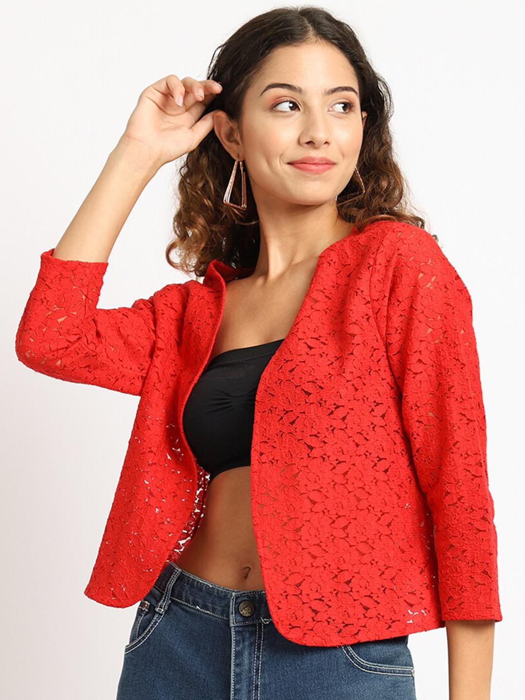 Buy Rute Women Red Shrug - Shrug for Women 18254128 | Myntra