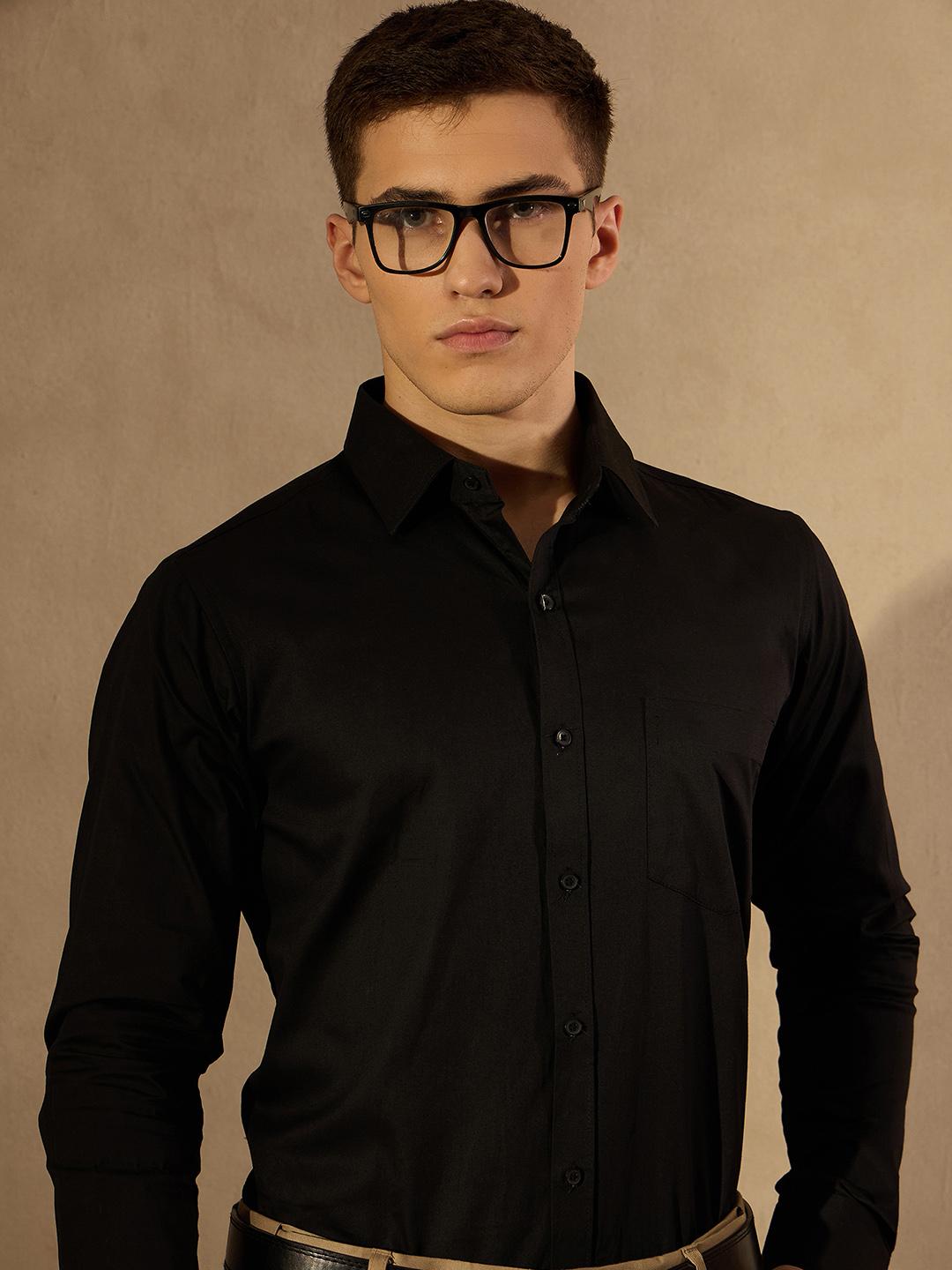 Buy DENNISON Men Black Pure Cotton Smart Formal Shirt - Shirts for Men 18272574 | Myntra