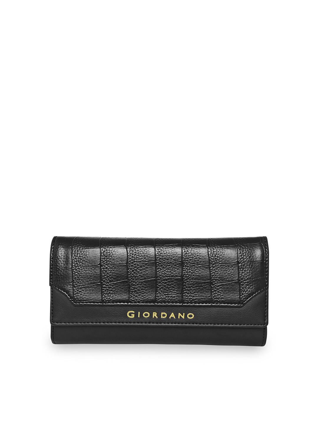 Buy GIORDANO Women Black PU Two Fold Wallet - Wallets for Women ...