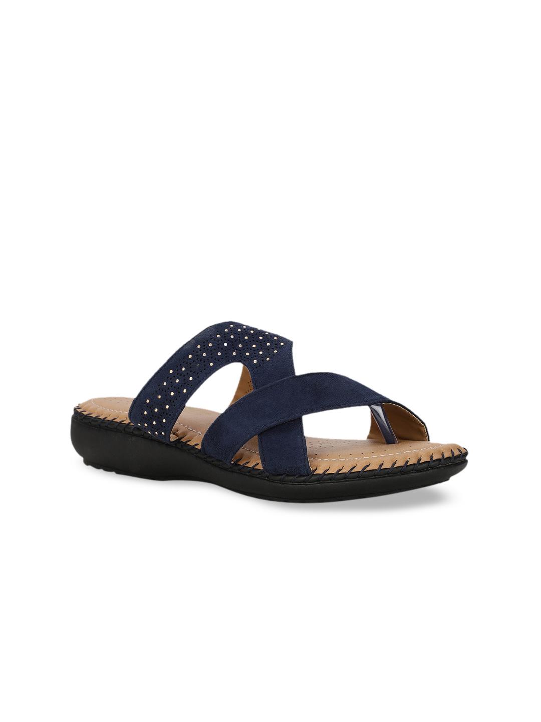 Buy Bata Comfit Women Blue Open Toe Flats With Laser Cuts - Flats for ...