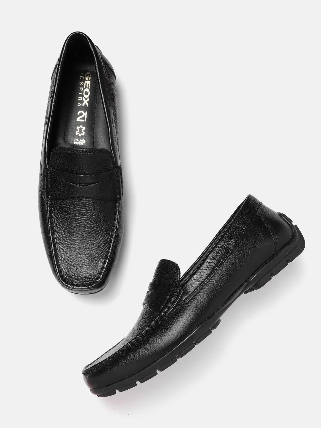 Buy Geox Men Black Leather Lightweight Driving Shoes - Casual Shoes for ...