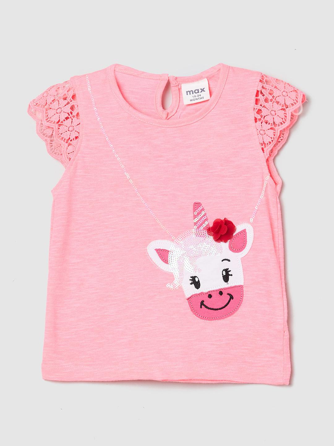 Buy Max Pink Print Top - Tops for Girls 18316930 | Myntra