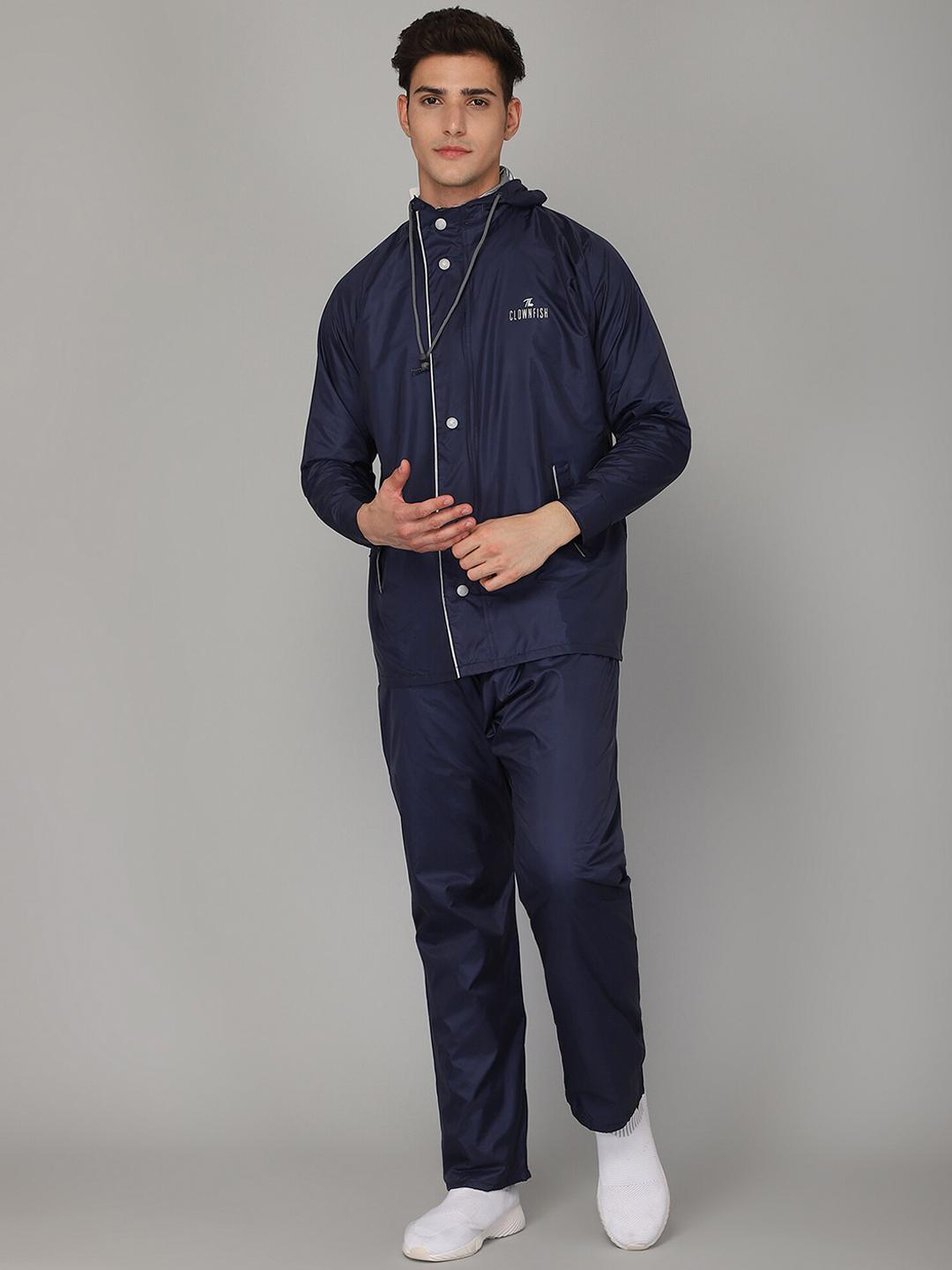 Buy THE CLOWNFISH Viner Pro Men Navy Blue Solid Waterproof Double Layer ...