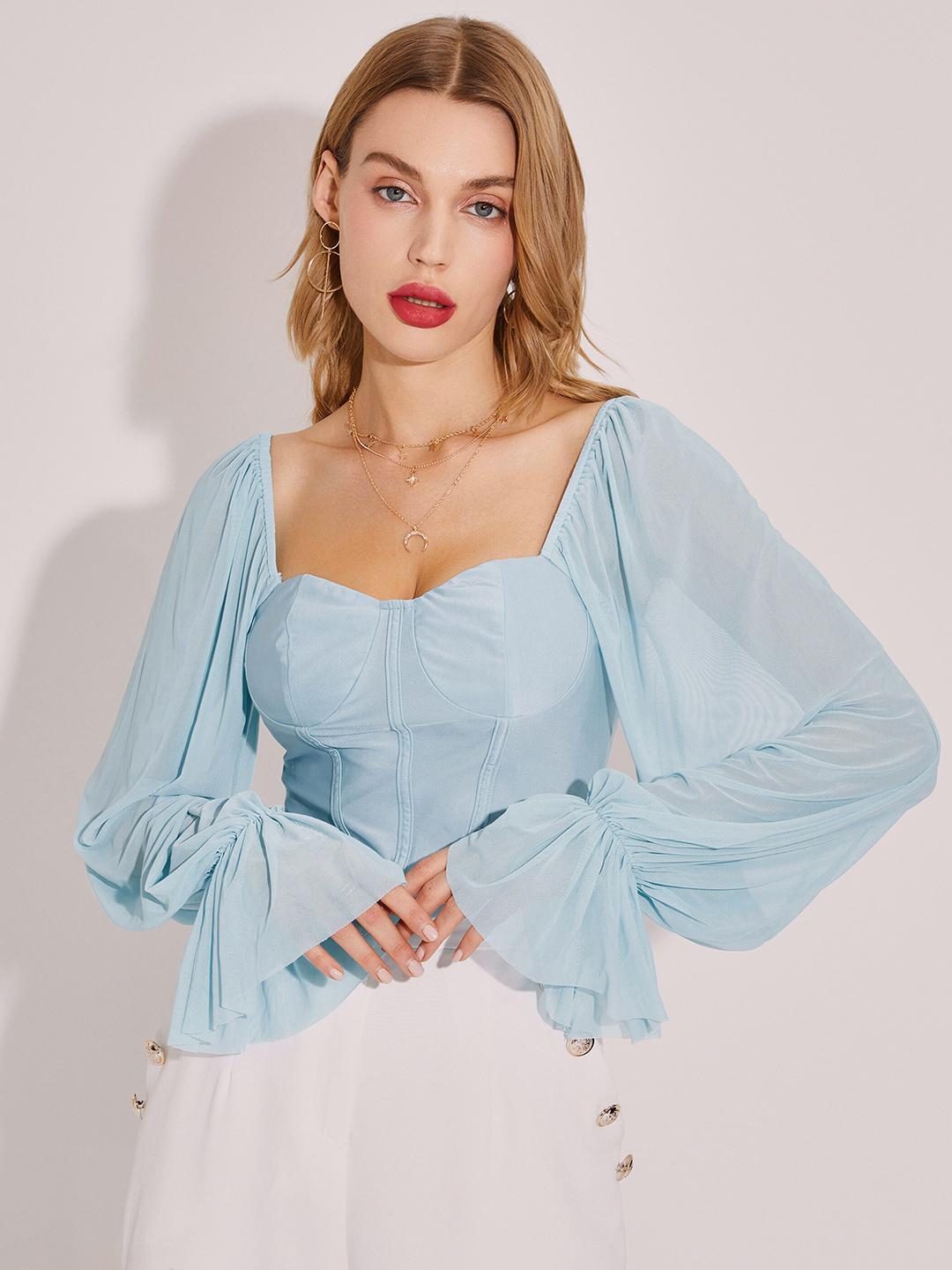 Buy URBANIC Blue Blouson Top - Tops for Women 18328792 | Myntra