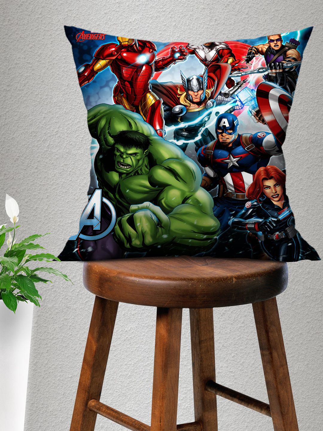 Buy Marvel Avengers Blue Cartoon Characters Polyester Quick Dry Square ...