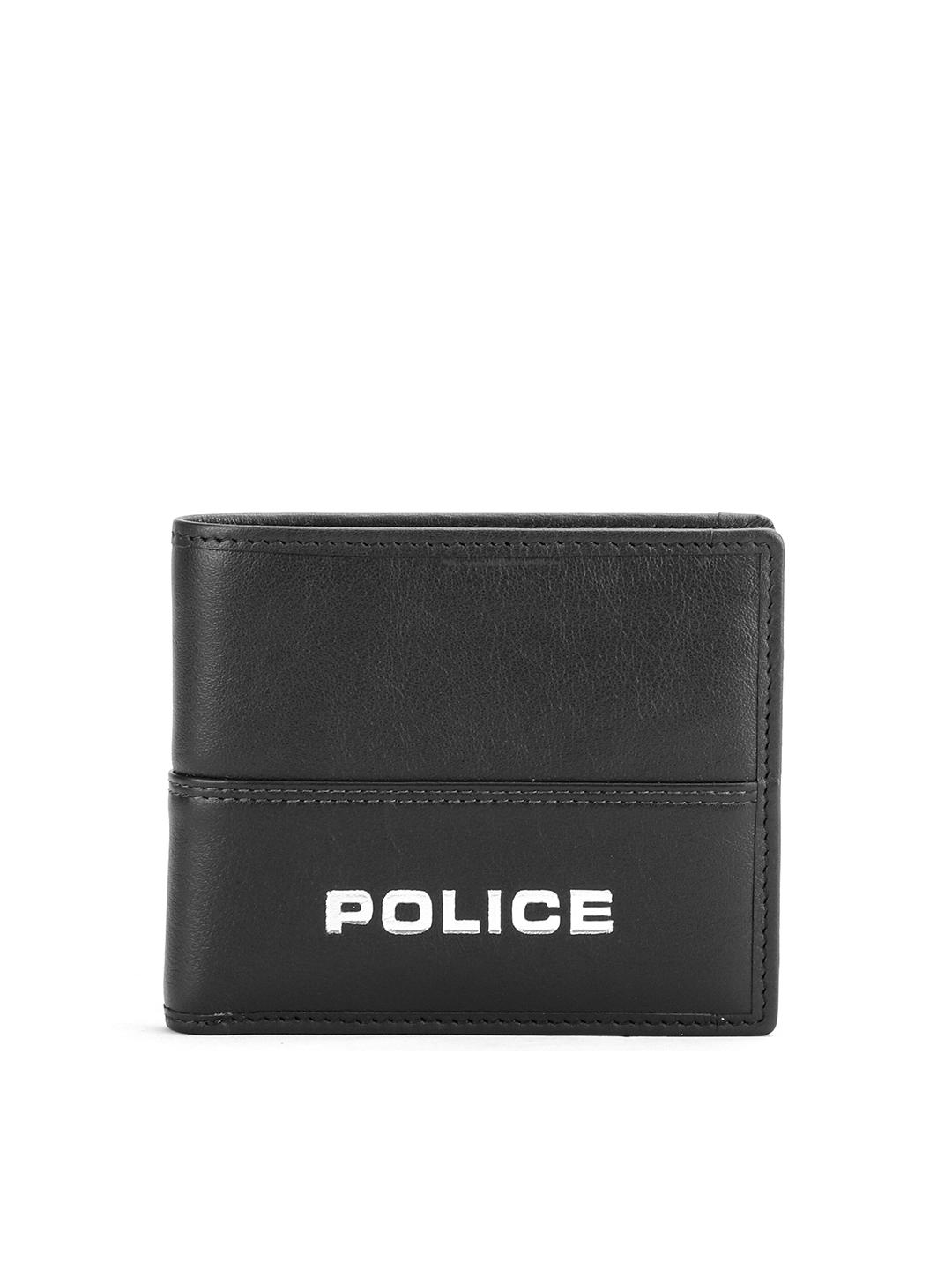 Buy Police Unisex Black Leather Two Fold Wallet - Wallets for Unisex ...