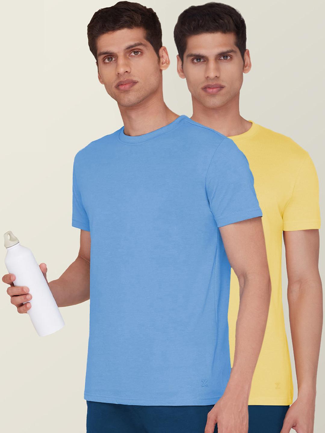 Buy XYXX Men Azure Blue And Yellow Pack Of 2 N9 Silver Finish Solid ...
