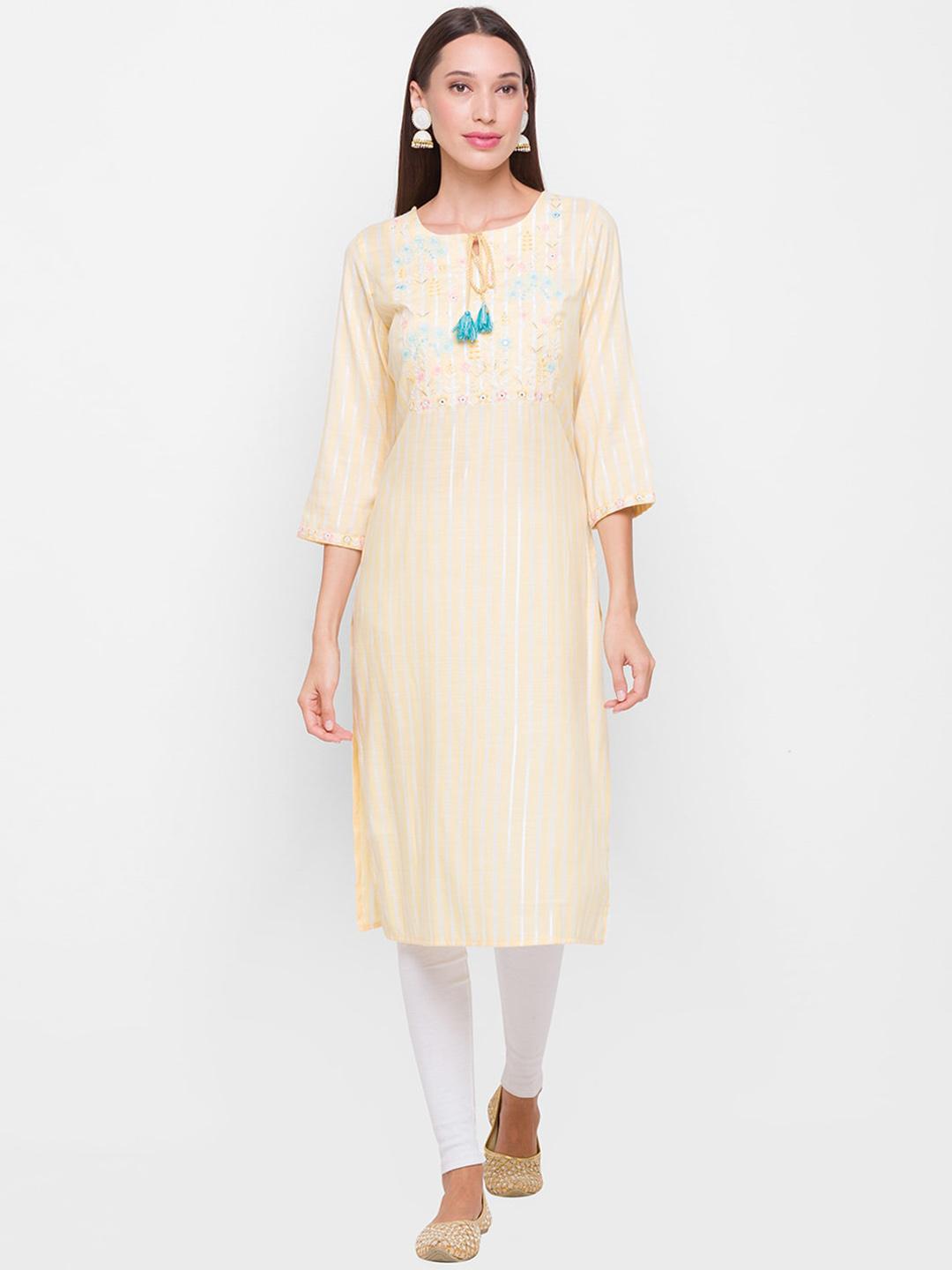Buy ZOLA Yellow Yoke Design Kurta - Kurtas for Women 18398152 | Myntra