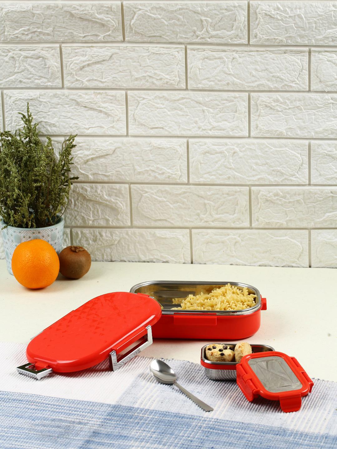 Buy JAYPEE Red Solid Stainless Steel Lunch Box 600 Ml - Lunch Box for ...