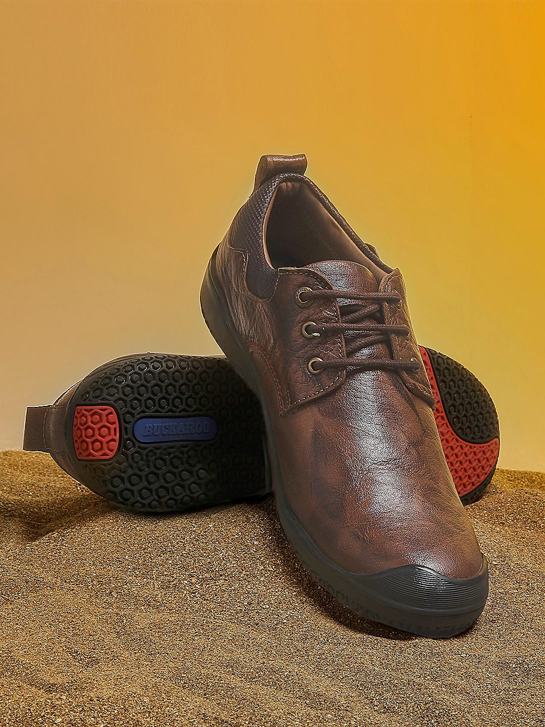 Buy Buckaroo Men Textured Leather Sneakers - Casual Shoes for Men ...