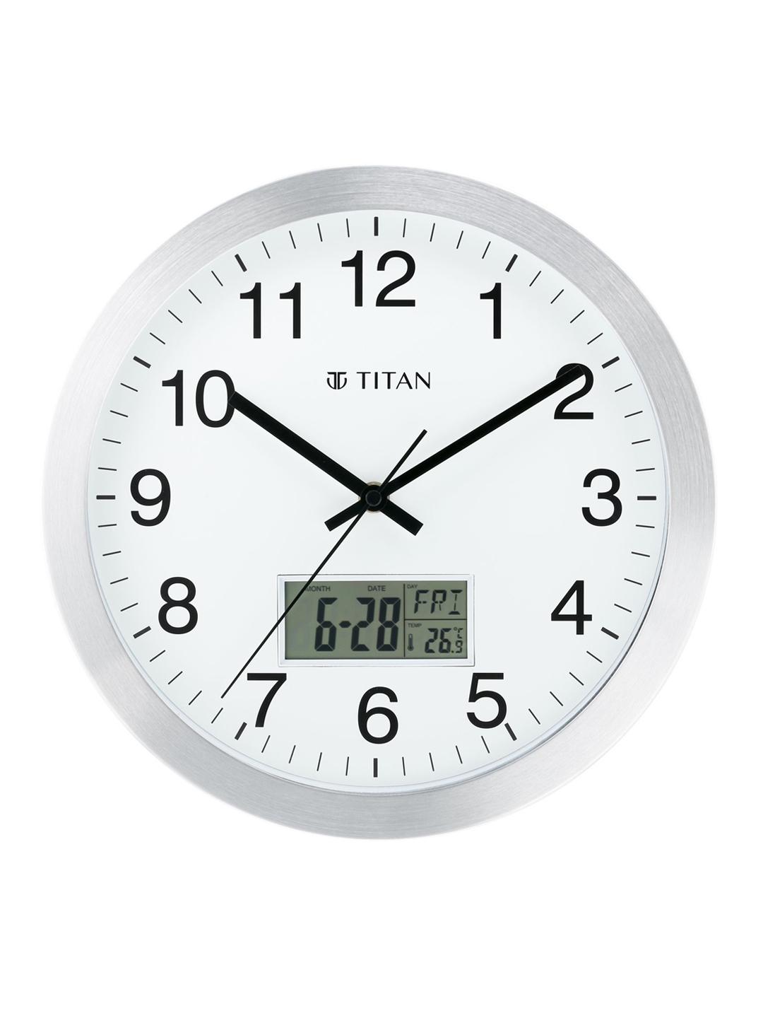 Buy Titan Steel Metal Large Display Round Battery Digital Wall Clock ...