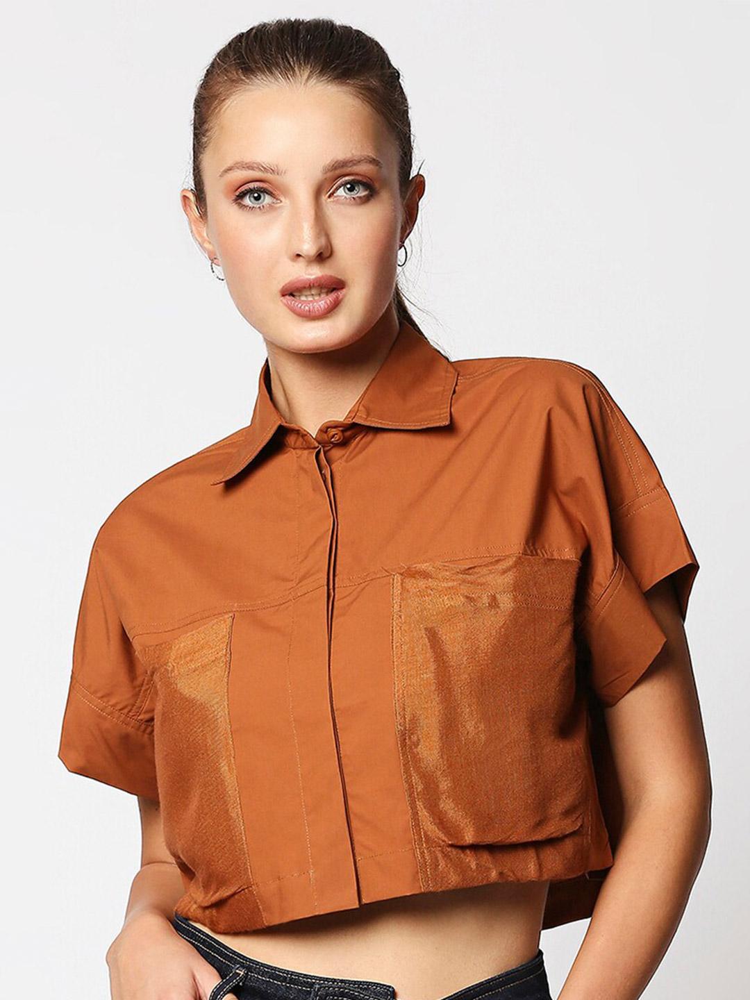 Buy Remanika Women Rust Comfort Casual Shirt - Shirts for Women ...