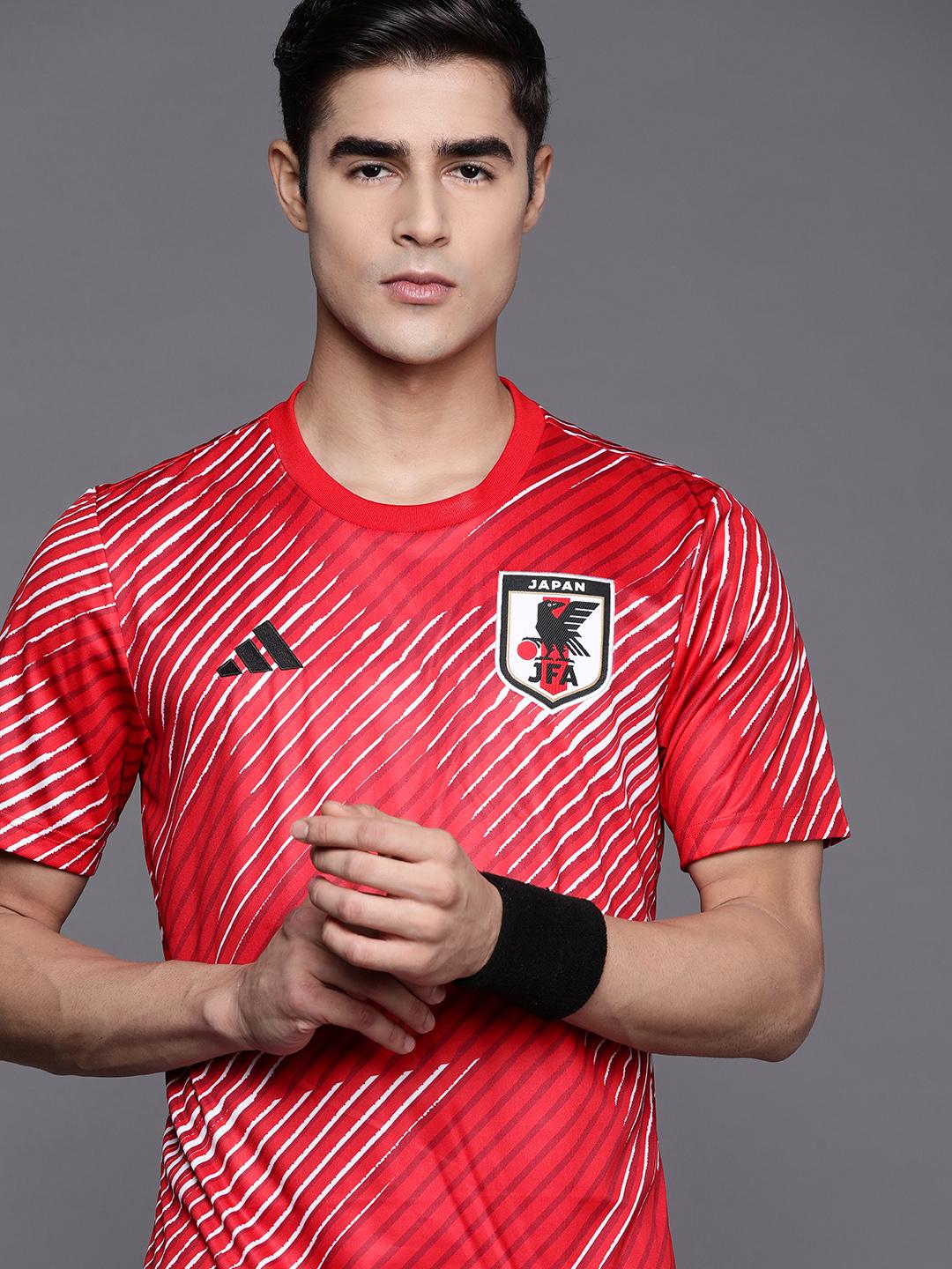 Buy ADIDAS Men Red & White Striped Applique FIFA WC'22 Football Japan ...