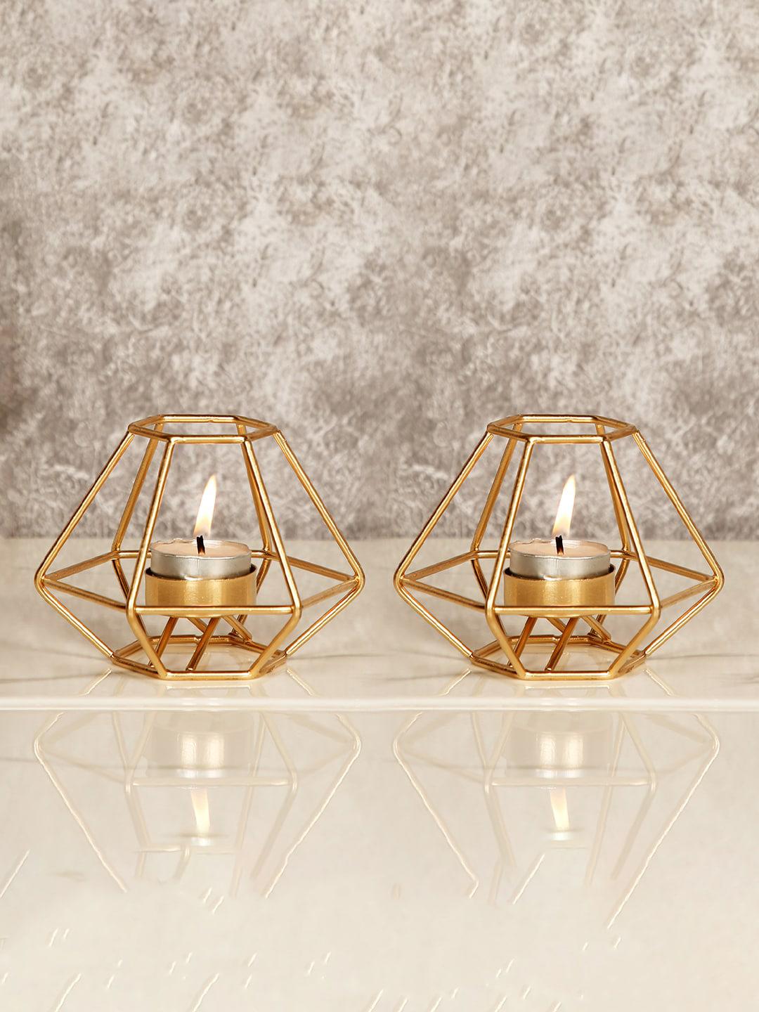 Buy CraftVatika Tealight Candle Holder Gold Metal Metallic Living Room ...