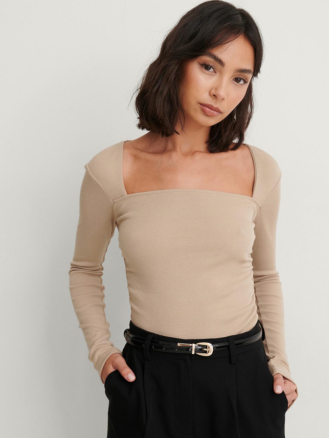 Buy NA KD Beige Knitted Top - Tops for Women 18583272 | Myntra