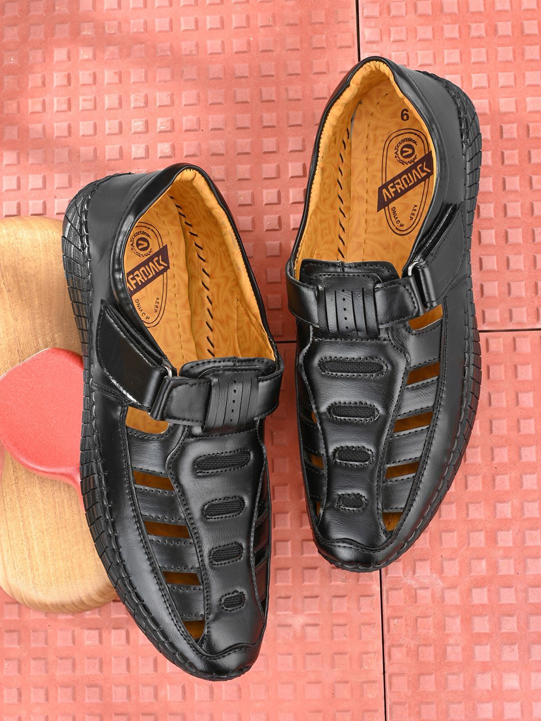 Buy AfroJack Men Black Fisherman Sandals - Sandals for Men 18594392 ...
