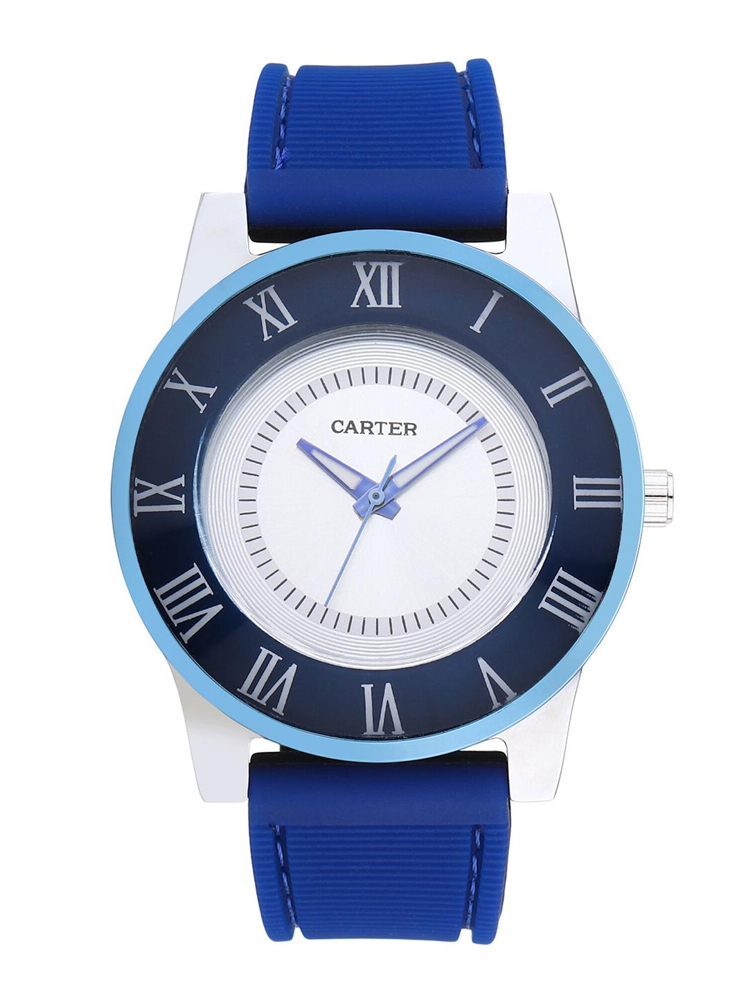 Buy Sandy D Carter Men White Brass Dial & Blue Straps Analogue Watch SD ...