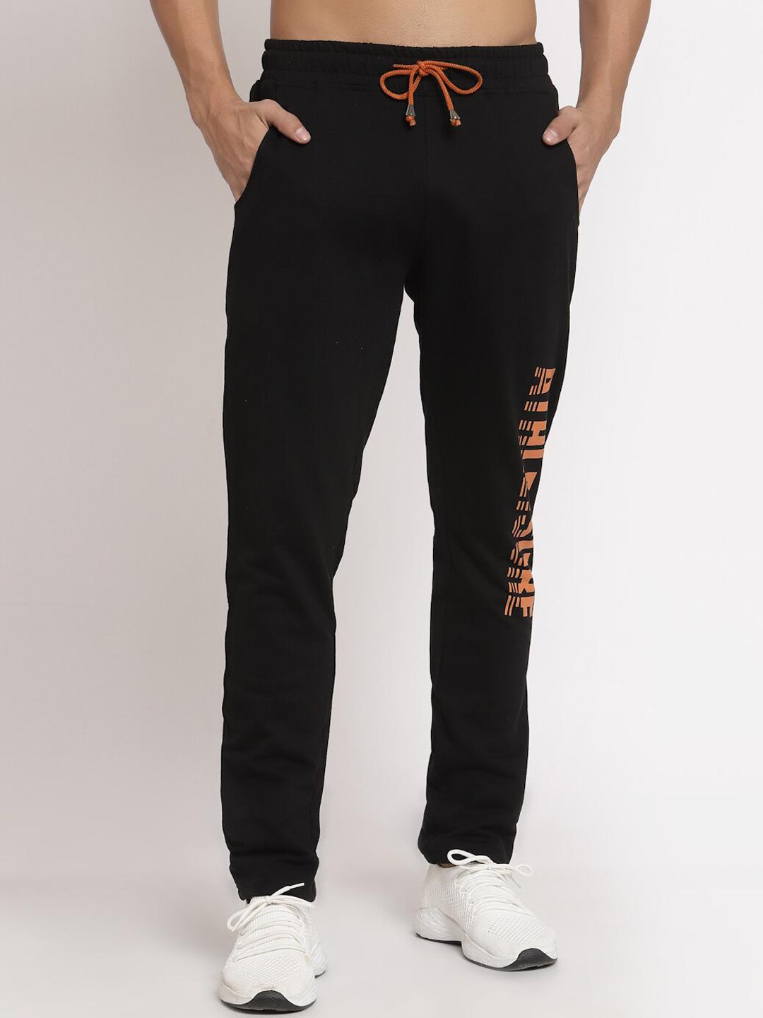 Buy Club York Men Black Typography Printed Track Pants - Track Pants ...