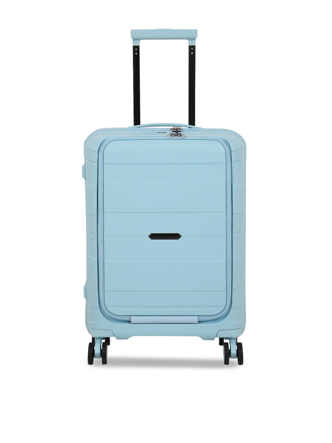 Buy IT Luggage Blue Solid Hard Sided Cabin Trolley Suitcase - Trolley ...