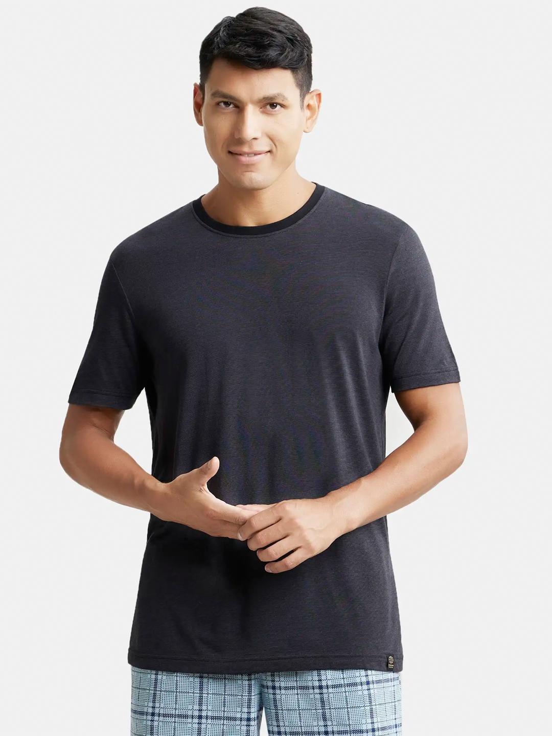 Buy Jockey Tencel Micro Modal And Combed Cotton Blend Round Neck Half ...