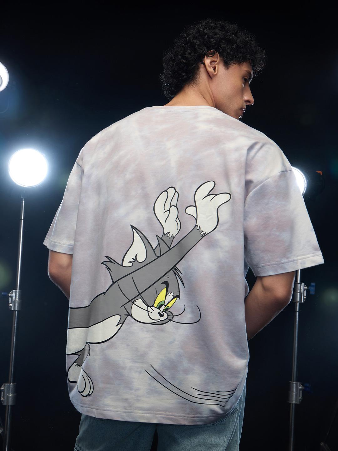 Buy The Souled Store Men Oversized Tom & Jerry Grey Tshirts - Tshirts ...
