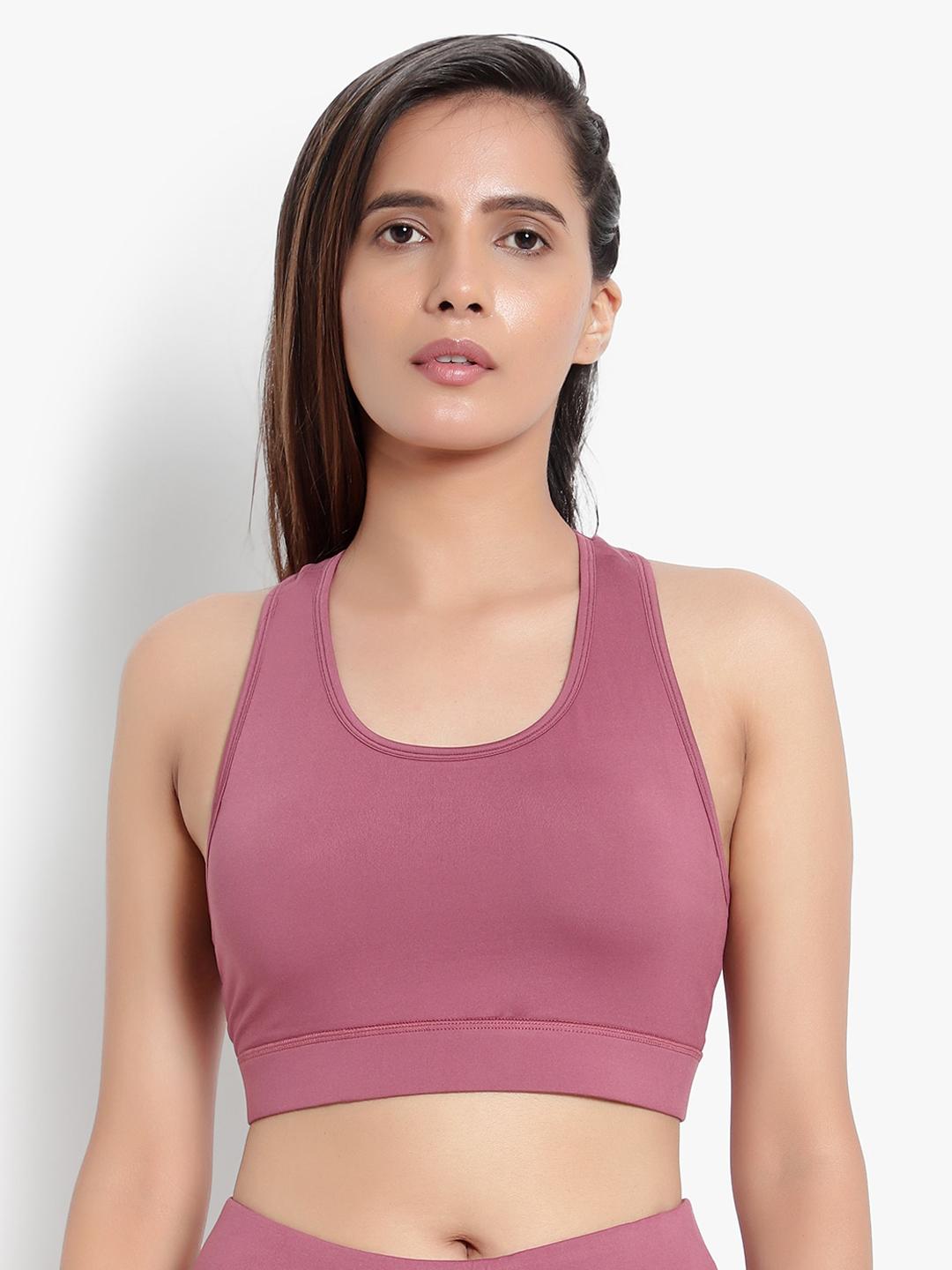 Buy Wearjukebox Pink Training & Gym Workout Bra Removable Padding - Bra ...