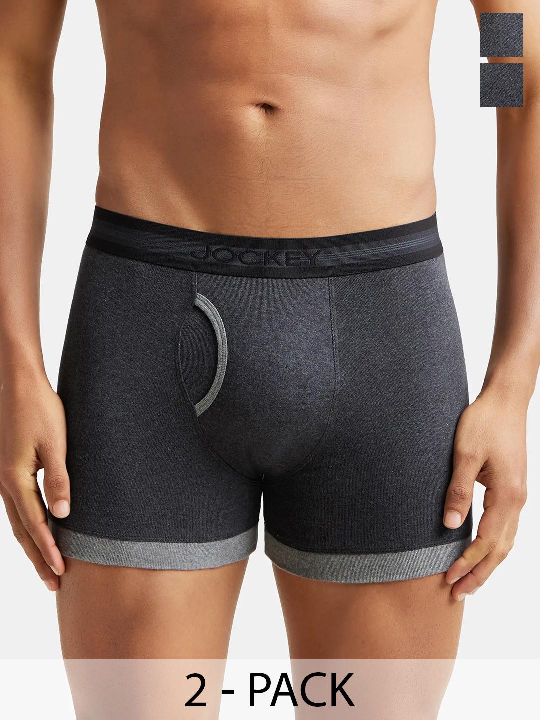 Buy Pack Of 2 Super Combed Cotton Rib Solid Boxer Brief With StayFresh ...