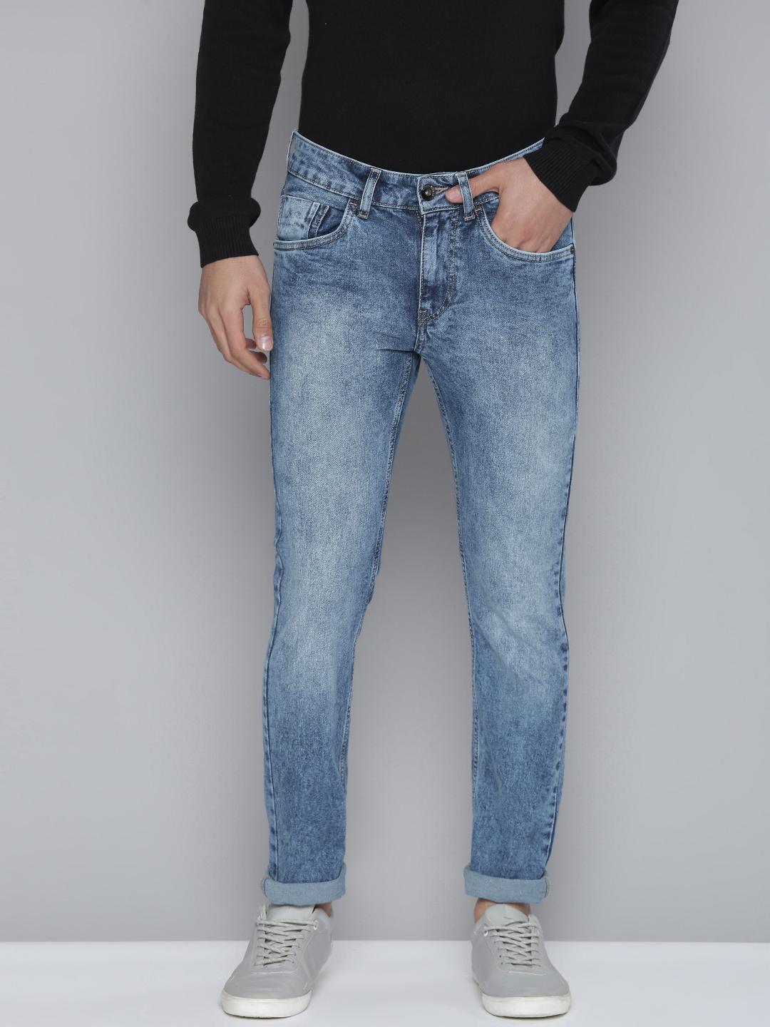 Buy Flying Machine Men Blue Jackson Skinny Fit Low Rise Heavy Fade ...